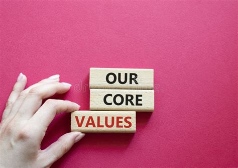 Our Core Values Symbol Concept Words Our Core Values On Wooden Blocks Beautiful Blue