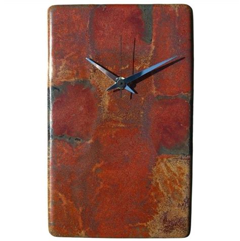Rectangular Wall Clock Art Clocks Abstract Design Rich Browns Reds And Orange Wall Clock