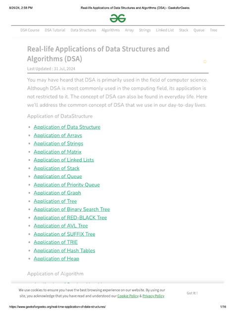 dsa real world applications pdf