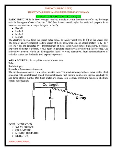 X Ray Diffraction Technique Pdf