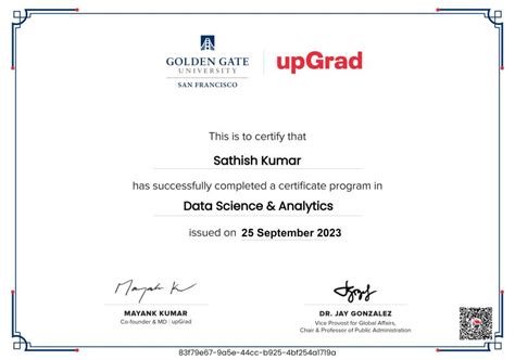 Community Completion Upgrad Goldengateuniversity Sathish Kumar
