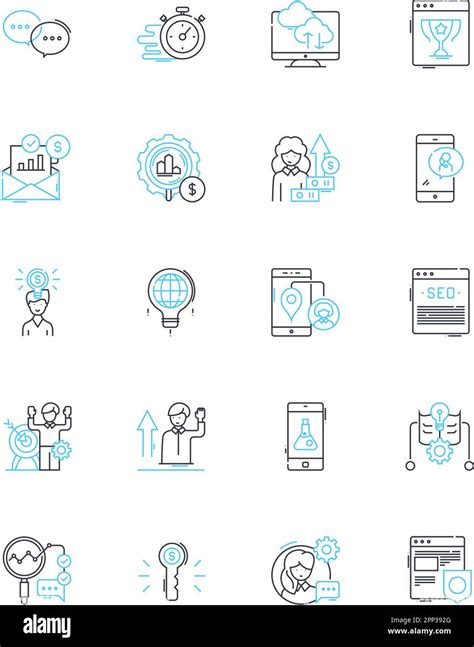 Budget Forecasting Linear Icons Set Projections Estimates Forecasts