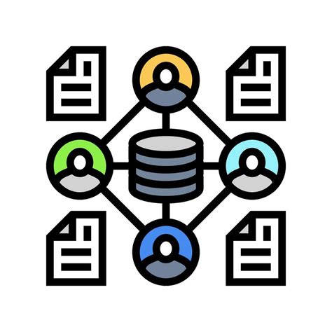 Distributed Ledger Decentralized Application Color Icon Illustration