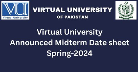 vu announced midterm date sheet spring 2024
