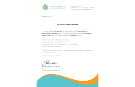 Editable Experience Certificate Templates In Microsoft Outlook To Download