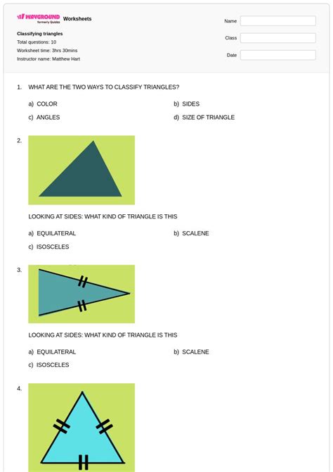 50 Classifying Triangles Worksheets For Kindergarten On Wayground