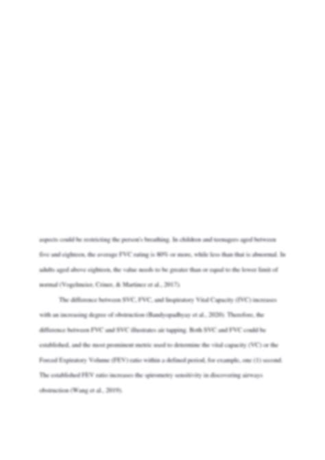 Solution Slow And Forced Vital Capacity Studypool