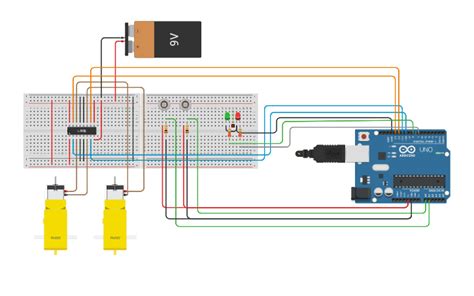 Circuit Design Line Follower Tinkercad