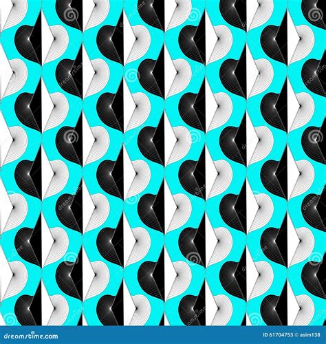 Seamless Abstract Black And White Shapes Turquoise Pattern Stock Vector Illustration Of