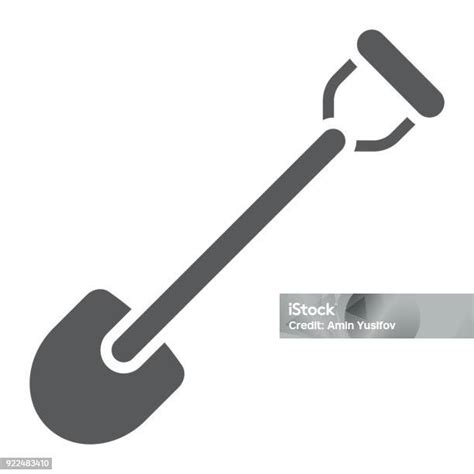 삽 모양 아이콘 농업 및 농업 정원 도구 기호 벡터 그래픽 흰색 배경 Eps 10 솔리드 패턴 파기에 대한 스톡 벡터 아트 및