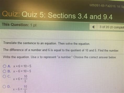 Solved Translate The Sentence To An Equation Then Solve The Chegg Com