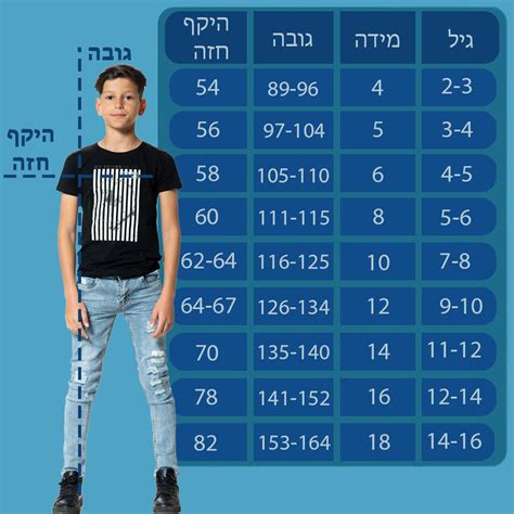 מדריך מידות Flipper בגדי ילדים