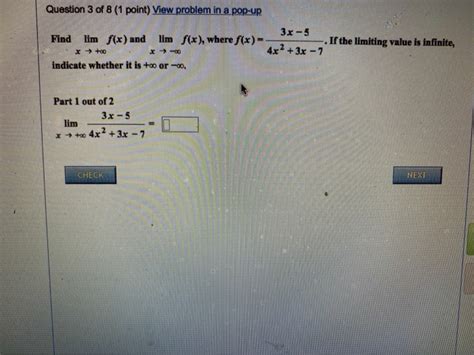 solved question 3 of 8 1 point view problem in a pop up if