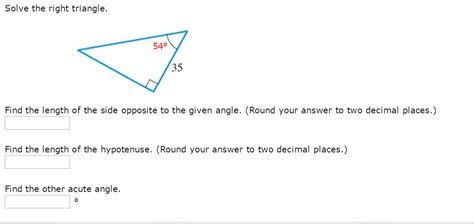 Solved Solve The Right Triangle Find The Length Of The Side