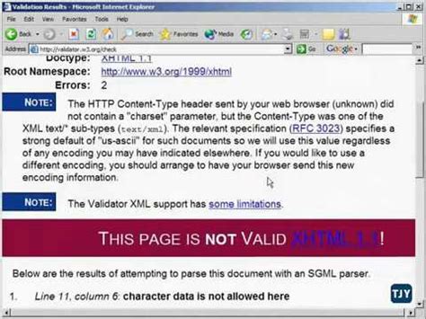 XML Tutorial XHTML Document Validation YouTube