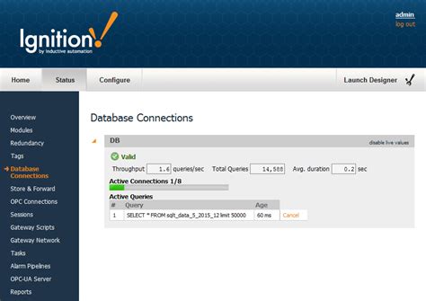 Database Connections Ignition User Manual 7 8 In Progress