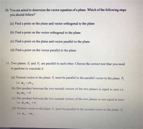Solved You Are Asked To Determine The Vector Equation Of Chegg