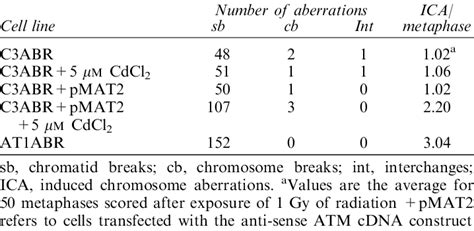 Radiation Induced Chromosome Aberrations Download Table
