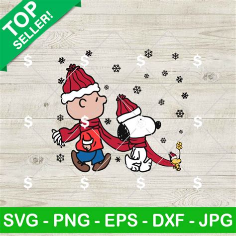 Snoopy Peanuts Christmas SVG Cute Snoopy Red Hat SVG Peanuts Christmas PNG Digital Files