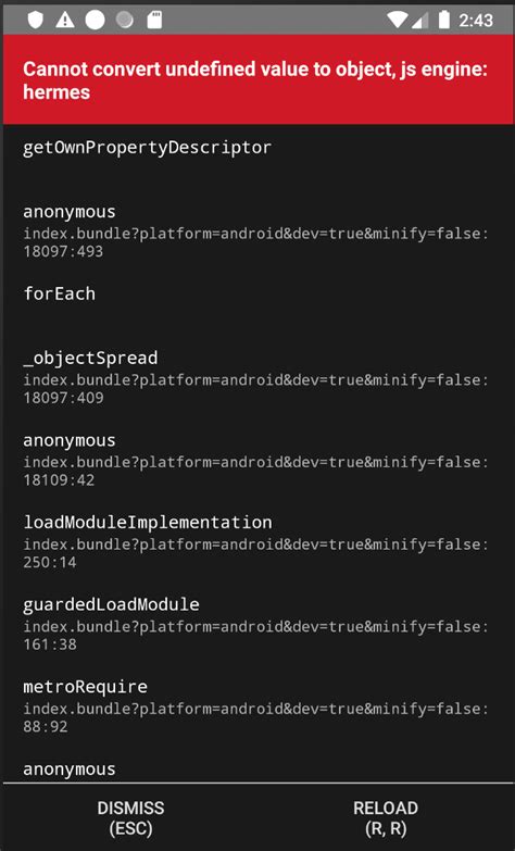 Cannot Convert Undefined Value To Object Js Engine Hermes · Issue