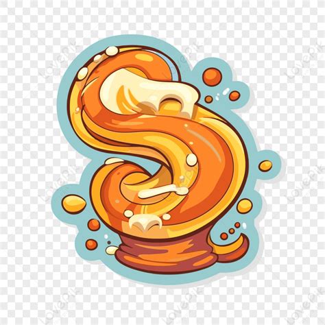 흐르는 오렌지 액체 클립 아트의 형태로 귀여운 문자 S 벡터만화상표 Png 일러스트 무료 다운로드 Lovepik