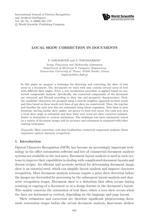 pdf local skew correction in documents