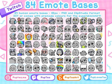 84 DIY Emote Bases Also Comes With A Lot Of Precoloured Base Options
