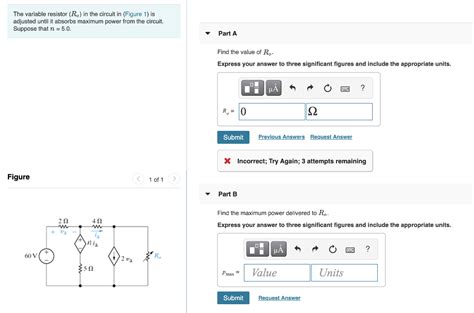 Solved The Variable Resistor R In The Circuit In Figure Chegg