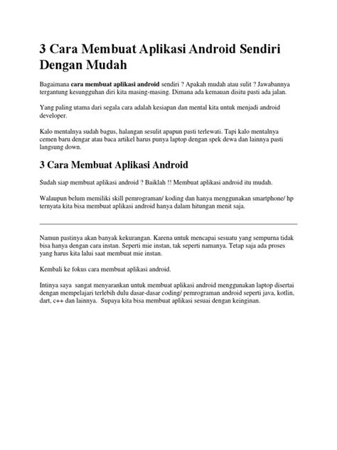 3 Cara Membuat Aplikasi Android Sendiri Dengan Mudah Pdf
