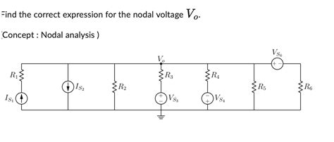 solved find the correct expression for the nodal voltage vo