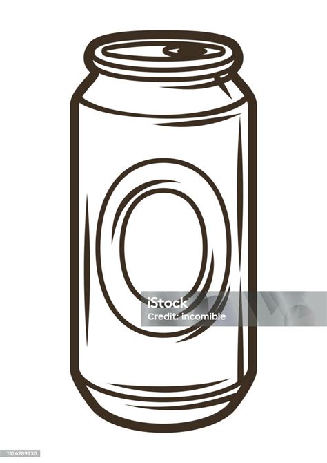 알루미늄 맥주 캔의 일러스트 손으로 그린 스타일을 조각하는 오브젝트입니다 맥주 축제 또는 옥토버 페스트에 대한 오래된 요소 0명에 대한 스톡 벡터 아트 및 기타 이미지