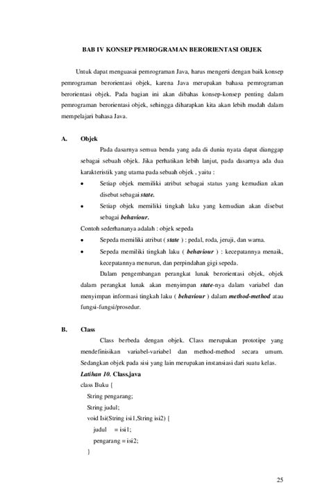 Pdf Konsep Pemrograman Berorientasi Objek