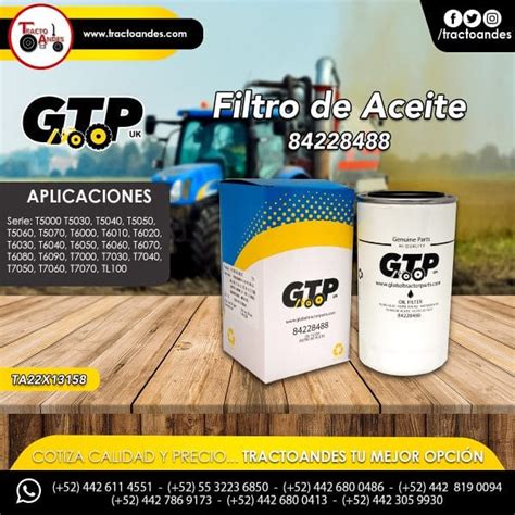 Filtro de Aceite - 84228488 - TractoAndes