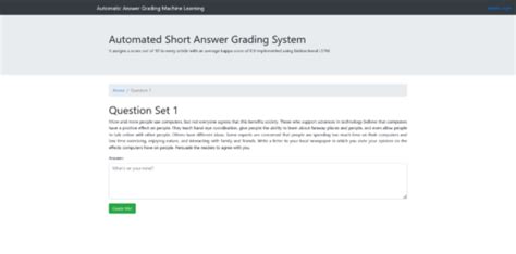 Automated Answer Grading System Machine Learning Project