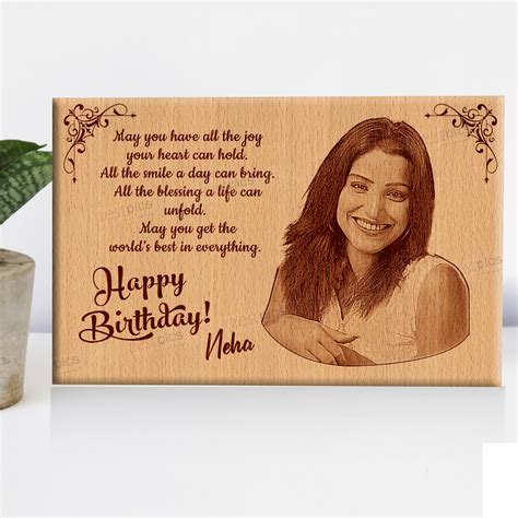 Birthday Ts Personalized Engraved Wooden Photo Plaque T For