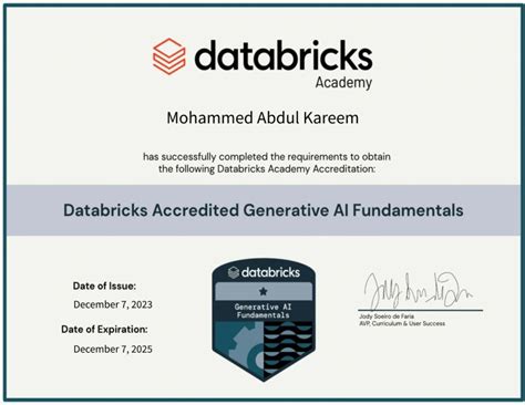 Mohammed Abdul Kareem On Linkedin Databricks Dataengineer Certification
