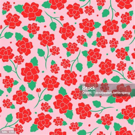귀여운 낙서 빨간 장미 꽃 요소 잎 꽃 Ditsy 잎 물방울 무늬 점 색종이 추상적인 유기적 모양 손으로 그린 손으로 그리는 만화 색상 원활한 패턴 핑크 배경입니다 꽃
