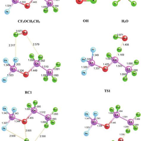Optimized Geometries Of Reactants Products Transition States And