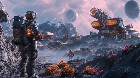 Ultrarealistic Futuristic Mining Colony Premium Ai Generated Image