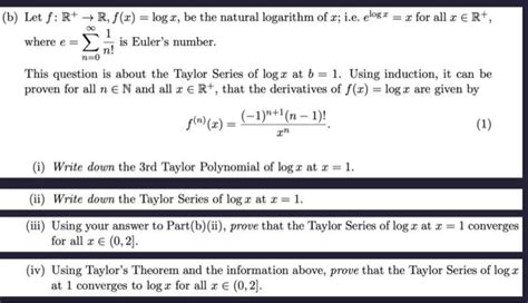 Solved Let F R →r F X Logx Be The Natural Logarithm Of X
