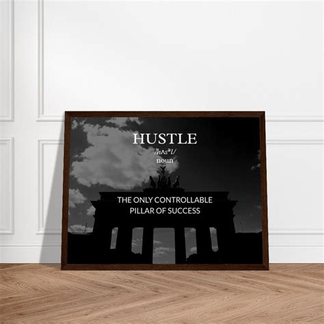 Motivational Poster Hustle Definition Success Wall Art Framed Image Etsy