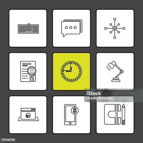 Camcoder Camera Video Multimedia Computer Setting Eps Icons Set Vector Stock Illustration