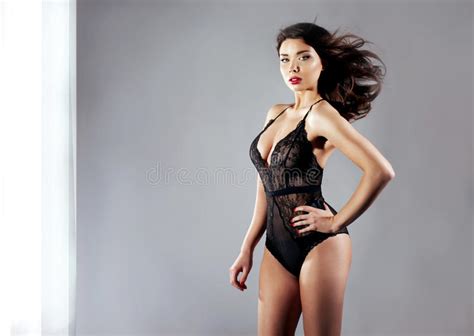Sensual Brunette Woman In Lingerie Stock Photo Image Of Erotic
