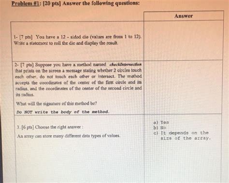 solved problem 1 20 pts] answer the following questions