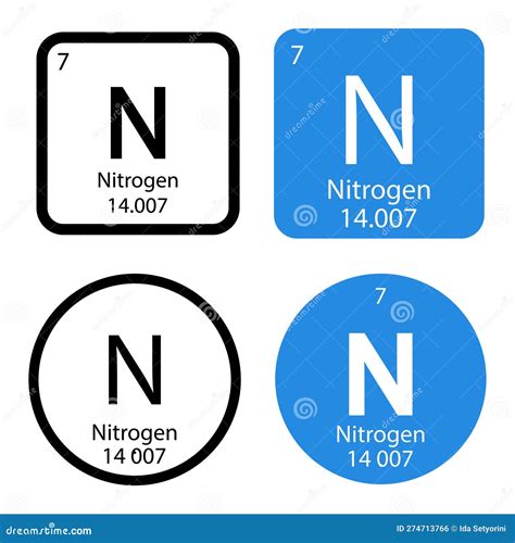 Nitrogen Symbol Vector Royalty Free Illustration 274713780