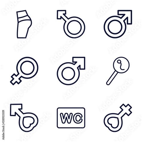 Vecteur Stock Set Of Sex Outline Icons Adobe Stock