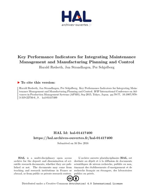 Key Performance Indicators For Integrati Pdf Performance Indicator Inventory