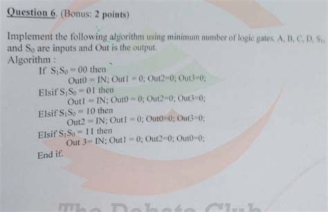 Solved Question Bonus Points Implement The Following Chegg Com