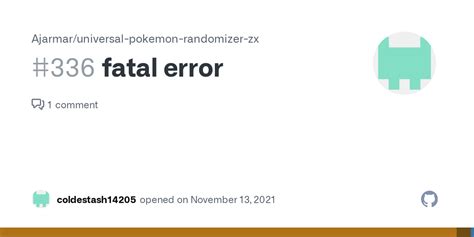 Fatal Error · Issue 336 · Ajarmaruniversal Pokemon Randomizer Zx · Github