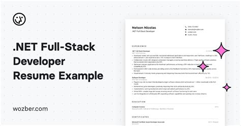 Net Full Stack Developer Resume Example